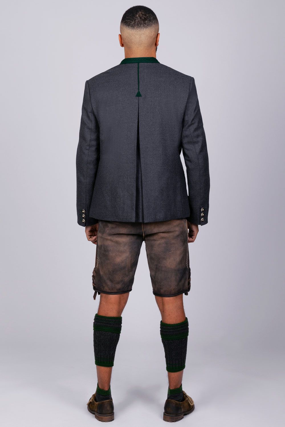 Trachten Janker Benedikt Anthrazit-Moos – Eleganz in 100% Wolle